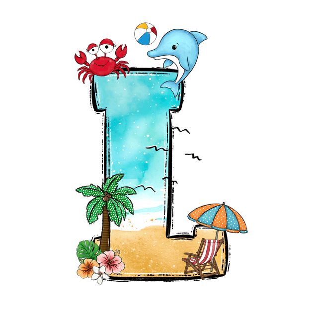 Beachy Letter L DTF (direct-to-film) Transfer – Twisted Image Transfers