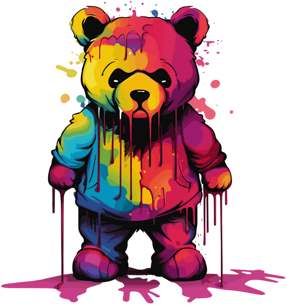Bear Color Drip DTF (direct-to-film) Transfer – Twisted Image Transfers