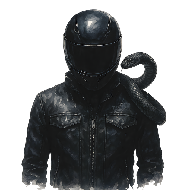 Biker with Snake on Shoulder DTF (direct-to-film) Transfer – Twisted ...