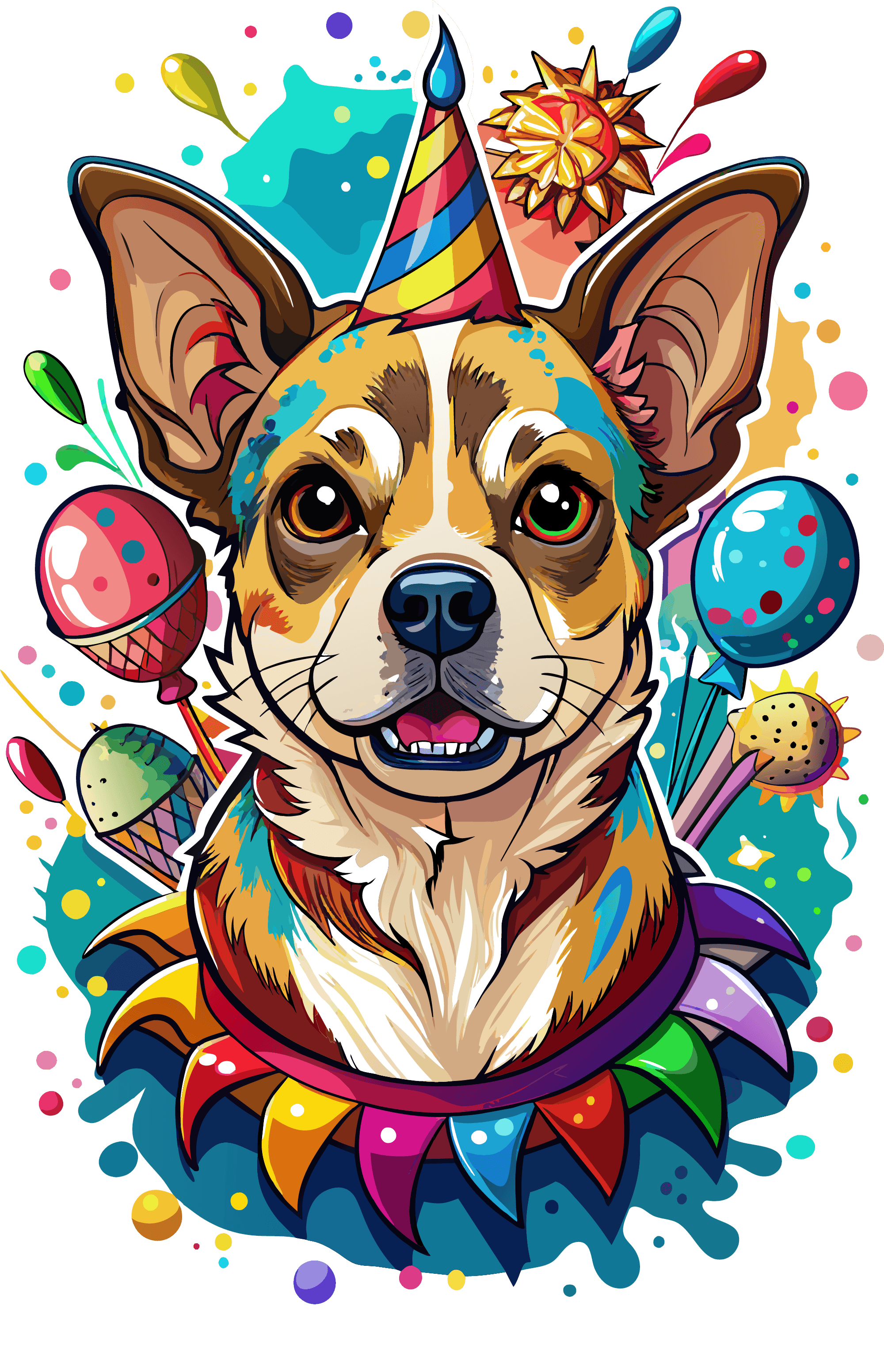 Birthday Pup in Hat DTF (direct-to-film) Transfer – Twisted Image Transfers