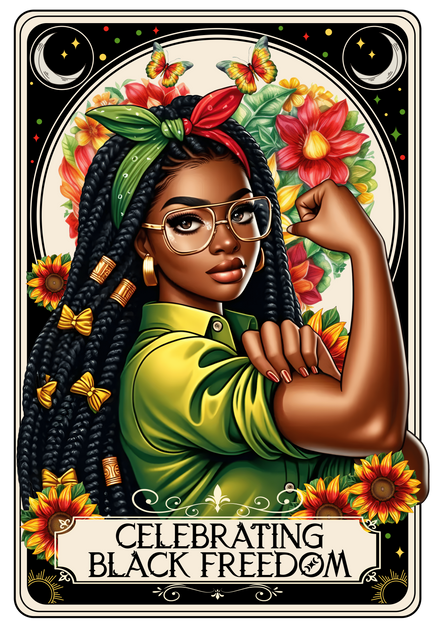 Black History Freedom Card DTF (direct-to-film) – Twisted Image Transfers