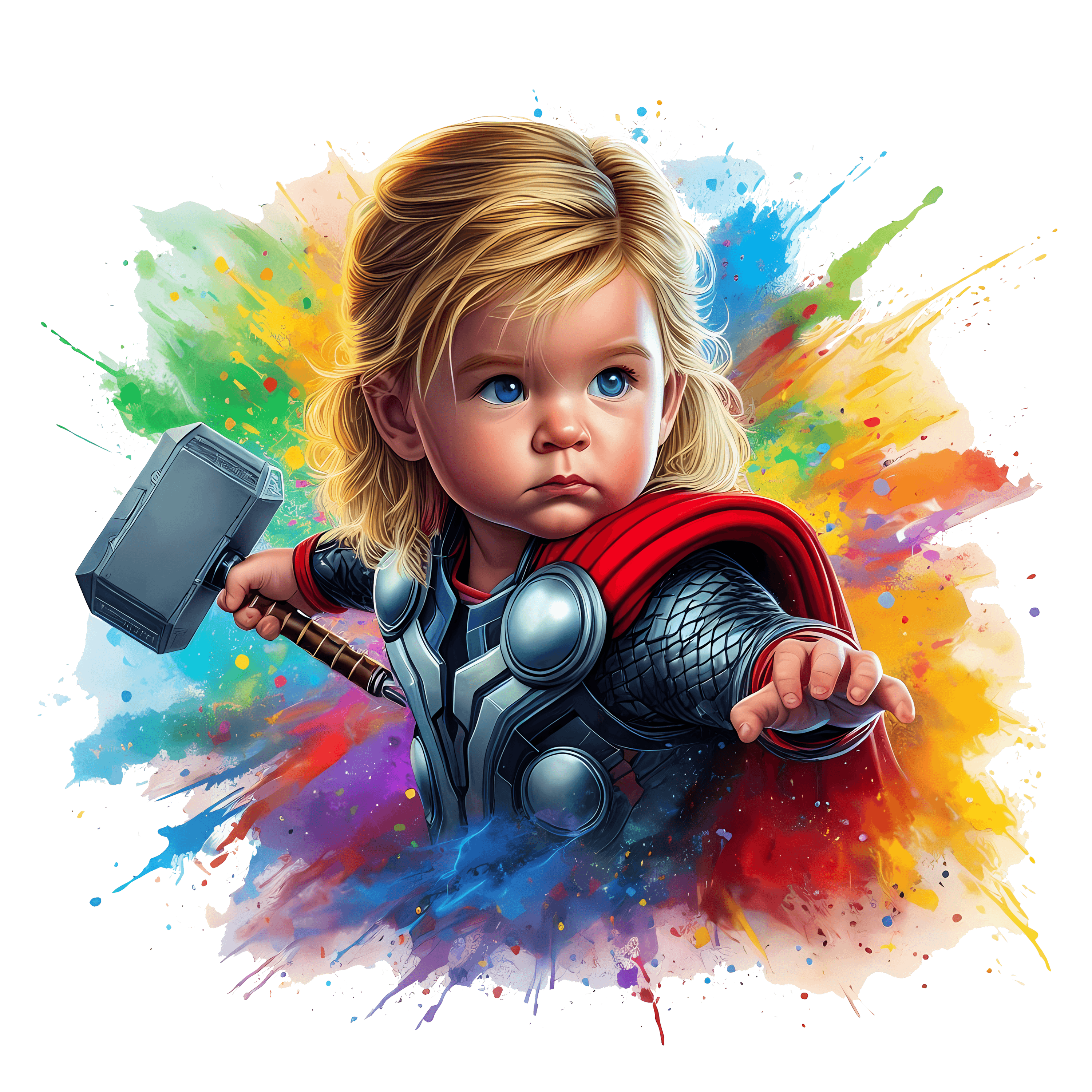 Blue Eyed Boy Thor Color Drip DTF (direct-to-film) Transfer – Twisted ...