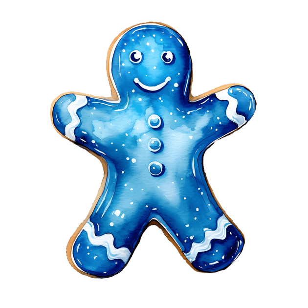 Blue Gingerbread Cookie DTF (direct-to-film) Transfer – Twisted Image ...