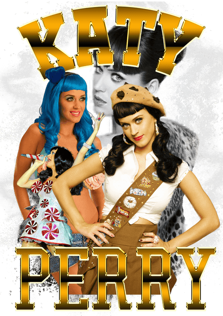 Blue Hair Gold Font Katy Perry DTF (direct-to-film) Transfer – Twisted ...