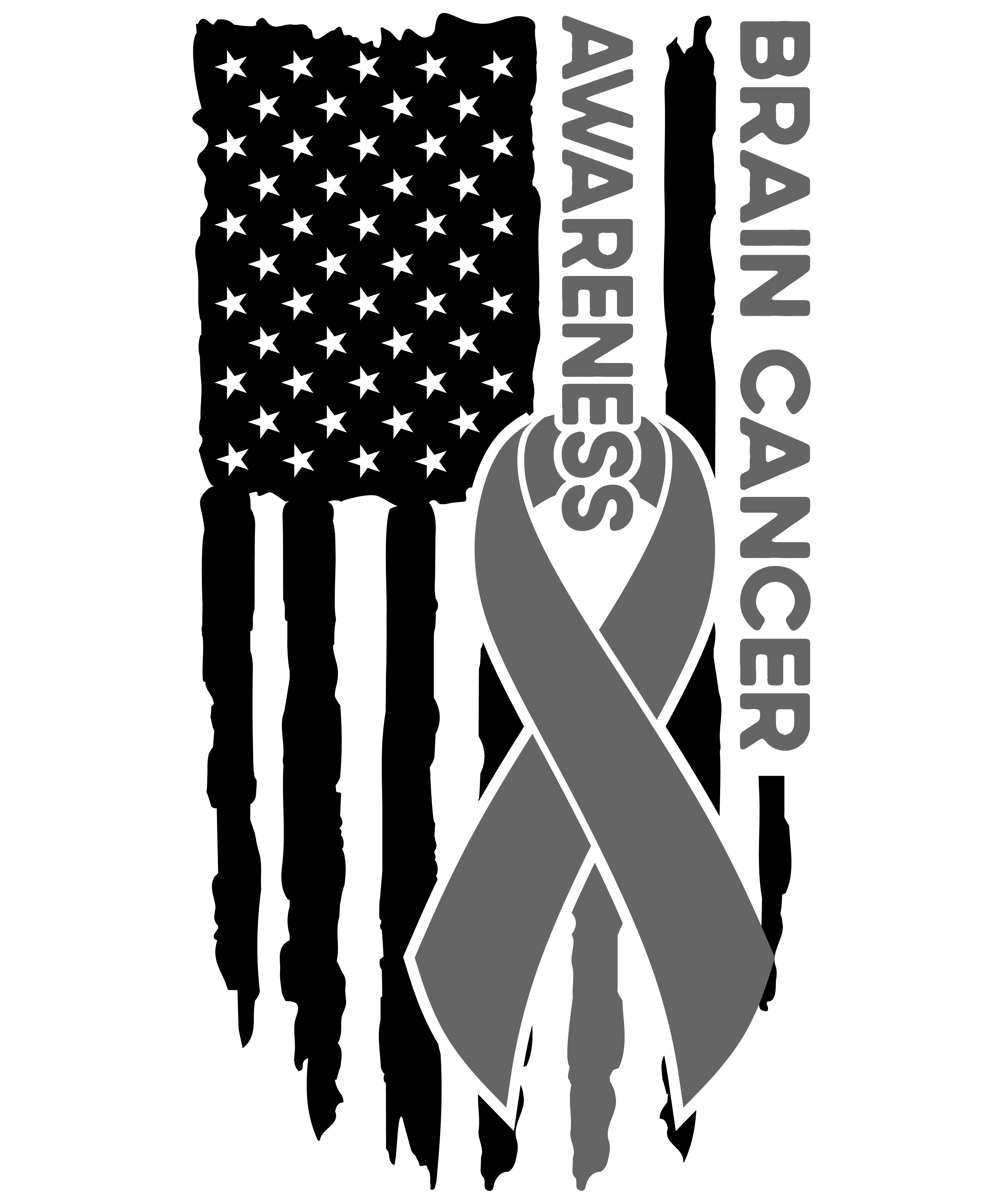 Brain Cancer Flag & Ribbon DTF (direct to film) Transfer – Twisted ...