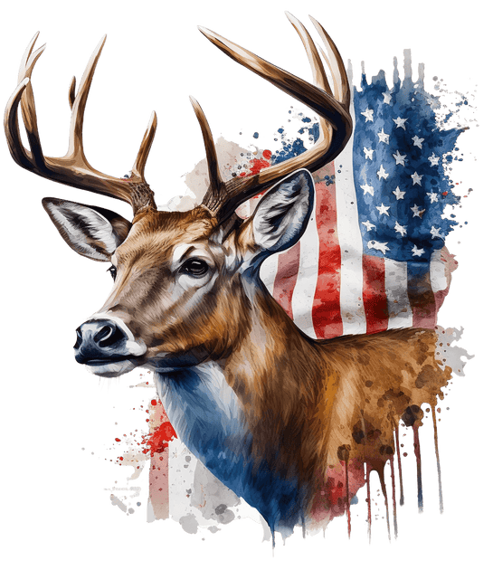 Buck and American Flag DTF (direct-to-film) Transfer – Twisted Image ...