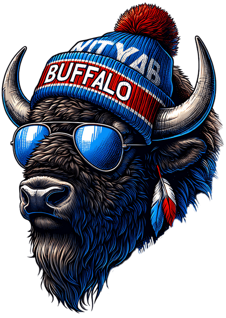 Buffalo in Blue & Red Beanie DTF (direct-to-film) Transfer – Twisted ...