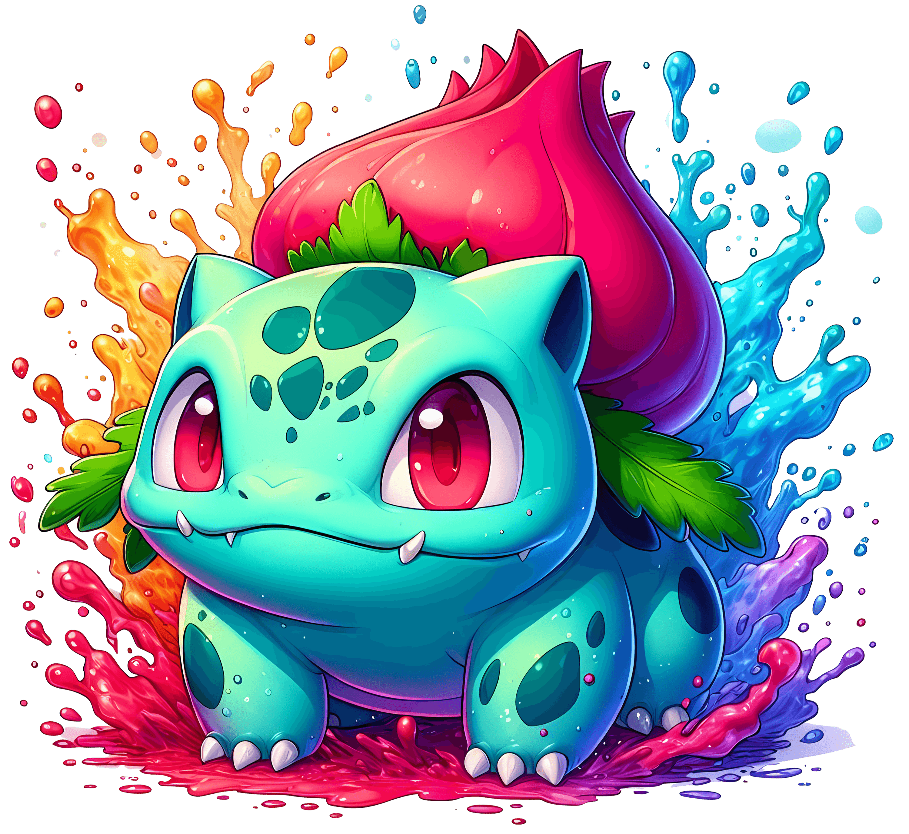 Bulbasaur in Color Drip DTF (direct-to-film) Transfer – Twisted Image ...