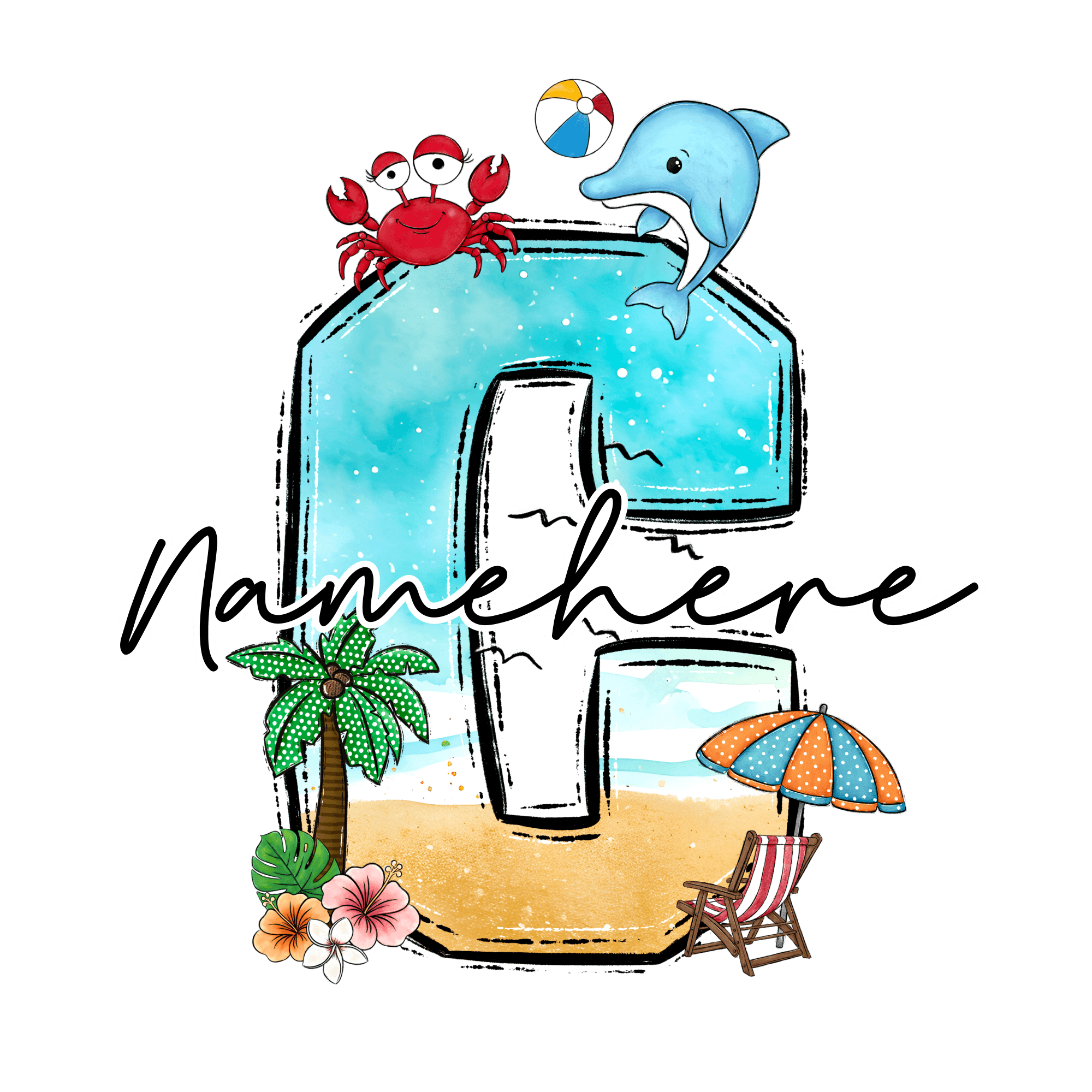 Beachy Letter C DTF (direct-to-film) Transfer – Twisted Image Transfers