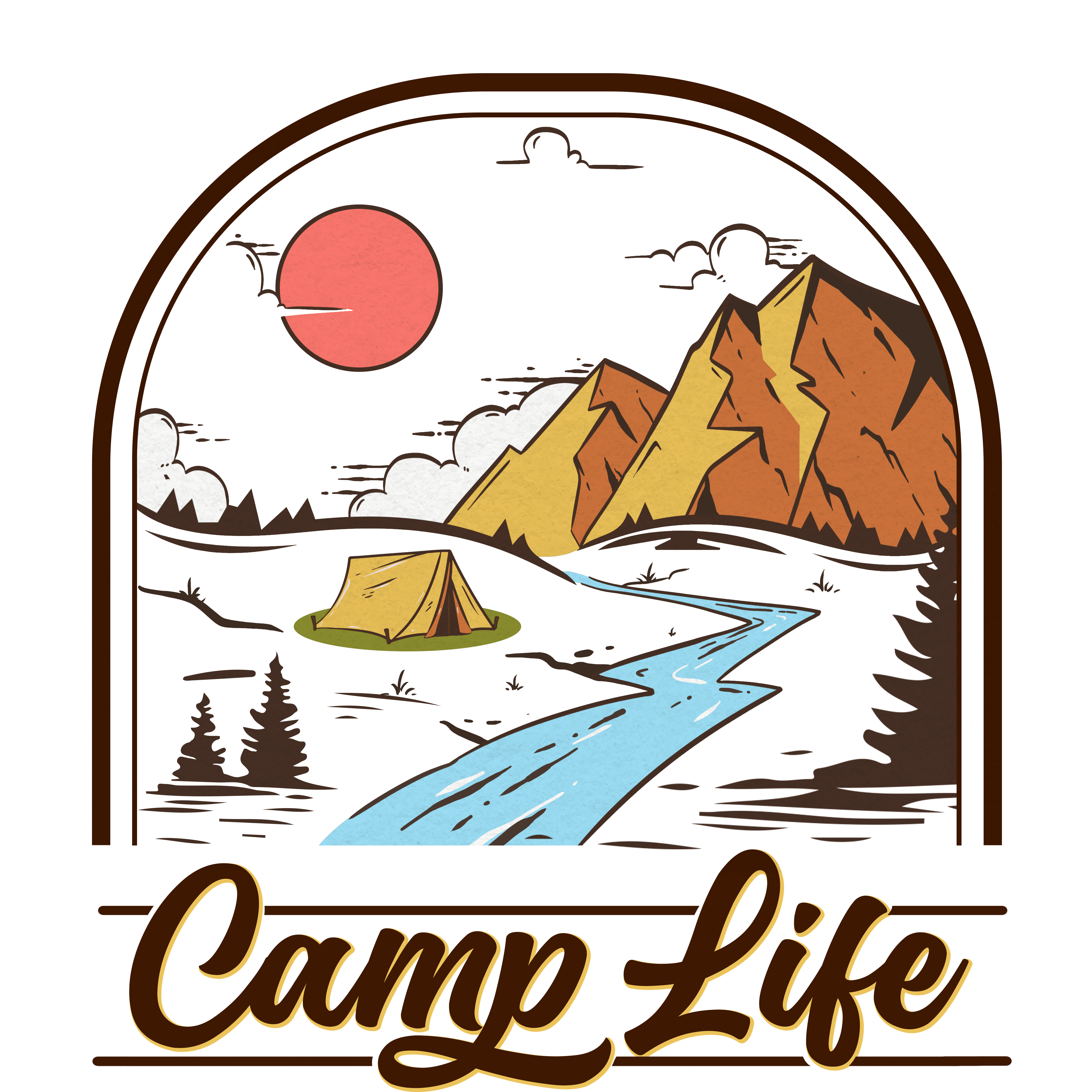 Camp Life 001 DTF (direct-to-film) Transfer – Twisted Image Transfers