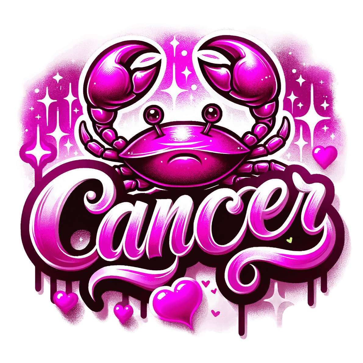 Cancer 1 Pink Zodiac DTF (direct-to-film) Transfer – Twisted Image ...