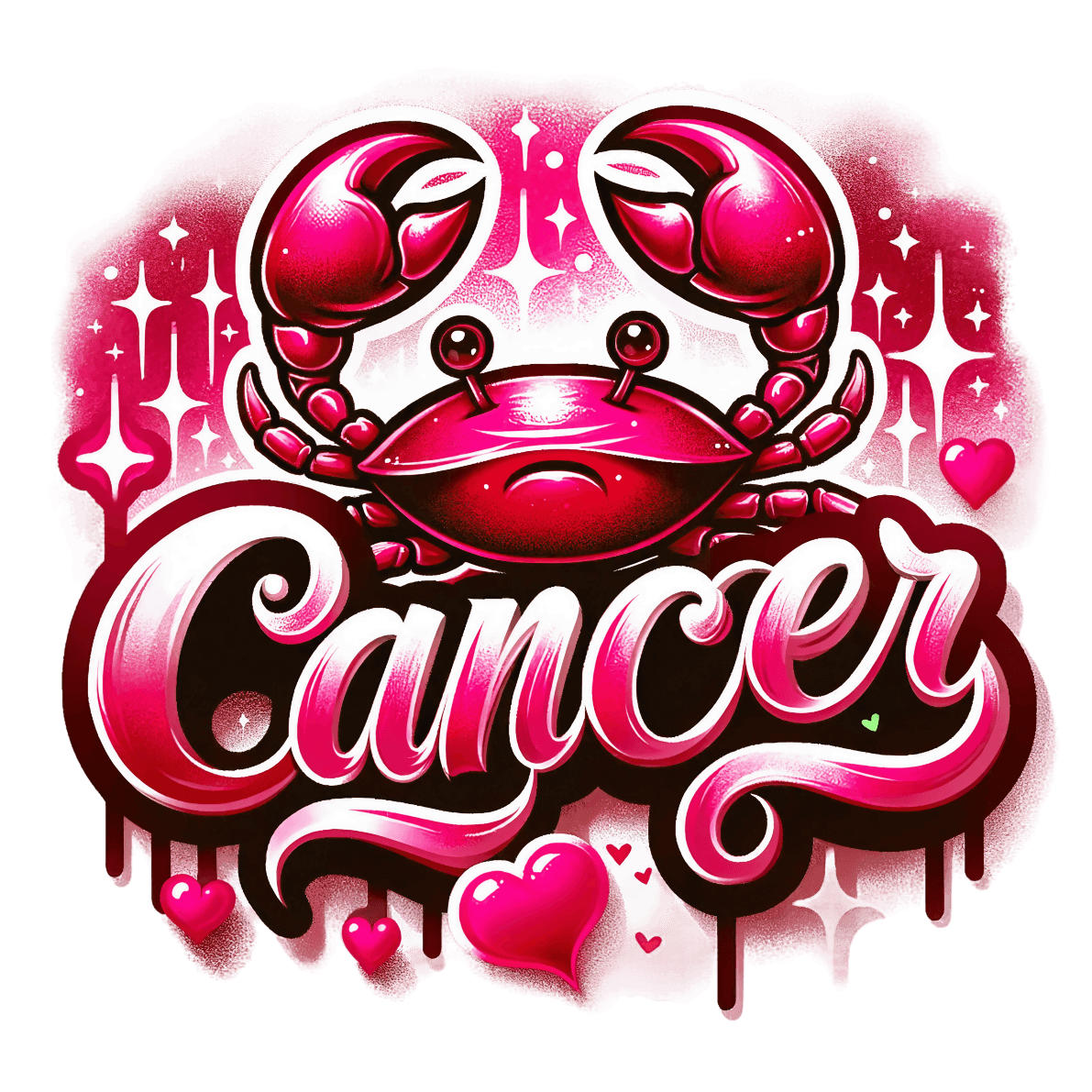 Cancer 1 Red Zodiac DTF (direct-to-film) Transfer – Twisted Image Transfers