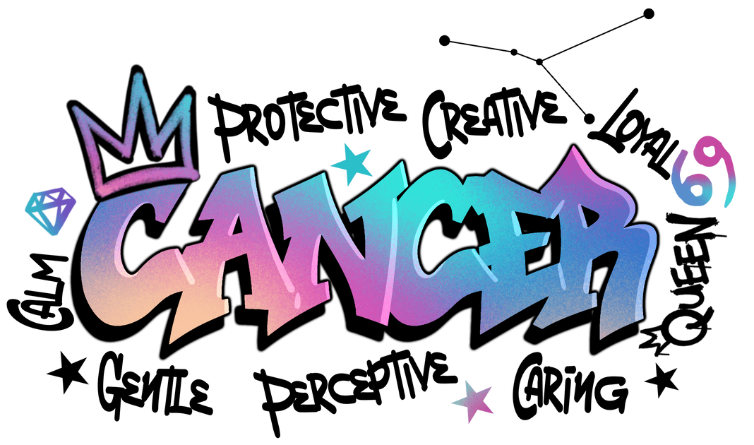 Cancer Graffiti Zodiac DTF (direct-to-film) Transfer – Twisted Image ...