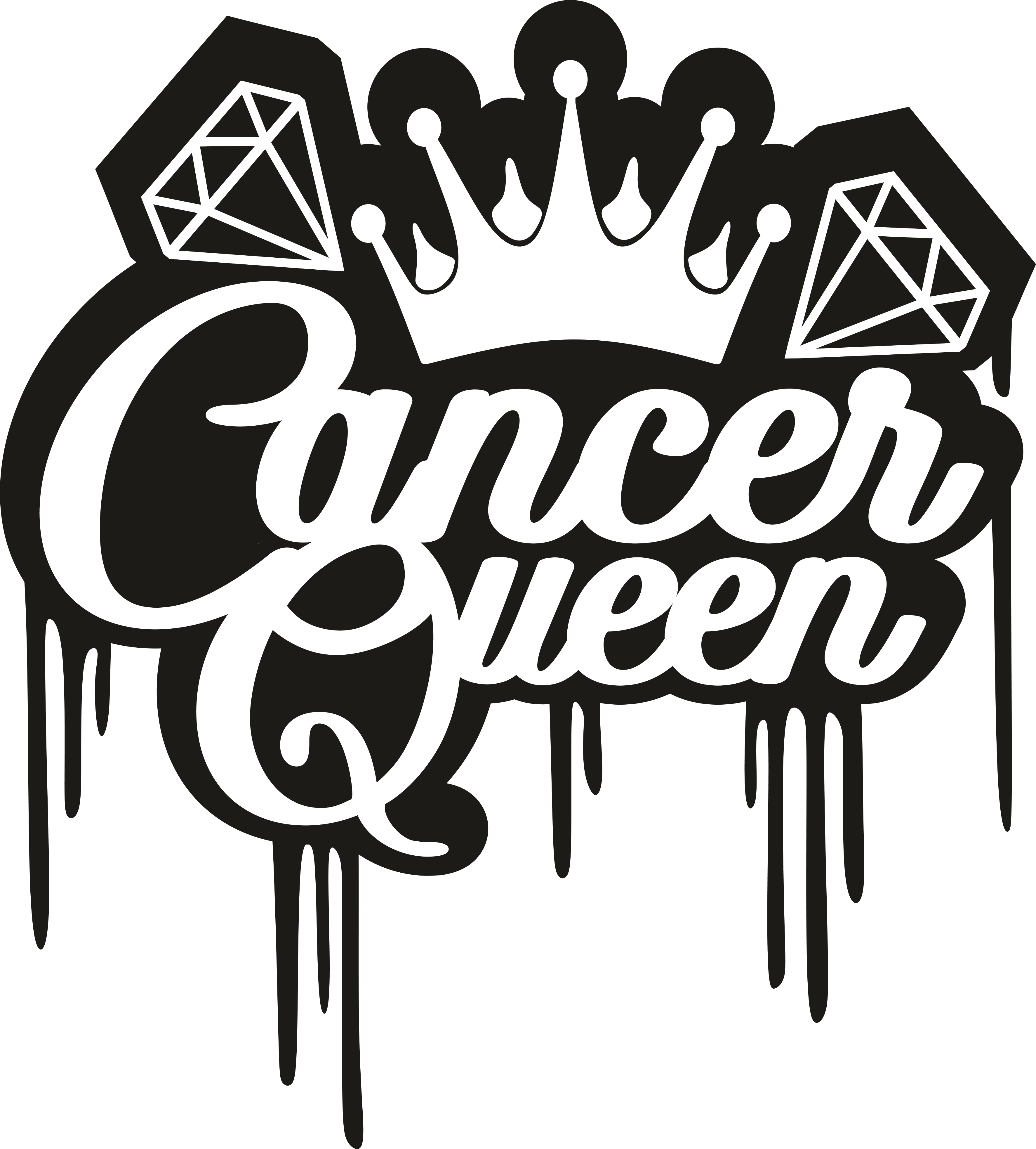 Cancer Queen Black Color Drip DTF (direct-to-film) Transfer – Twisted ...