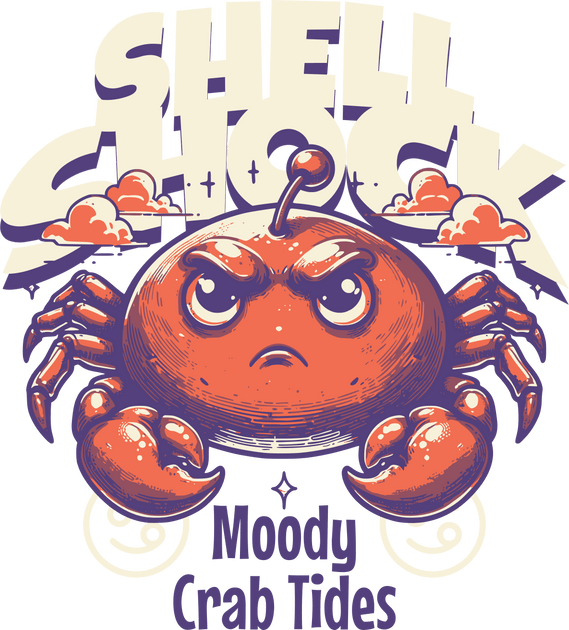 Cancer Shell Shock Moody Crab DTF (direct-to-film) Transfer – Twisted ...