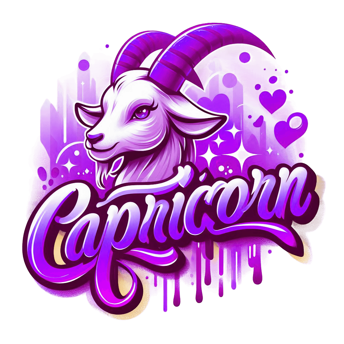Capricorn 1 Purple Zodiac DTF (direct-to-film) Transfer – Twisted Image ...
