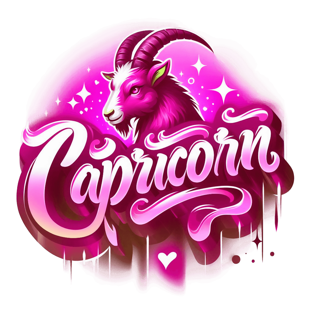 Capricorn 2 Pink Zodiac DTF (direct-to-film) Transfer – Twisted Image ...