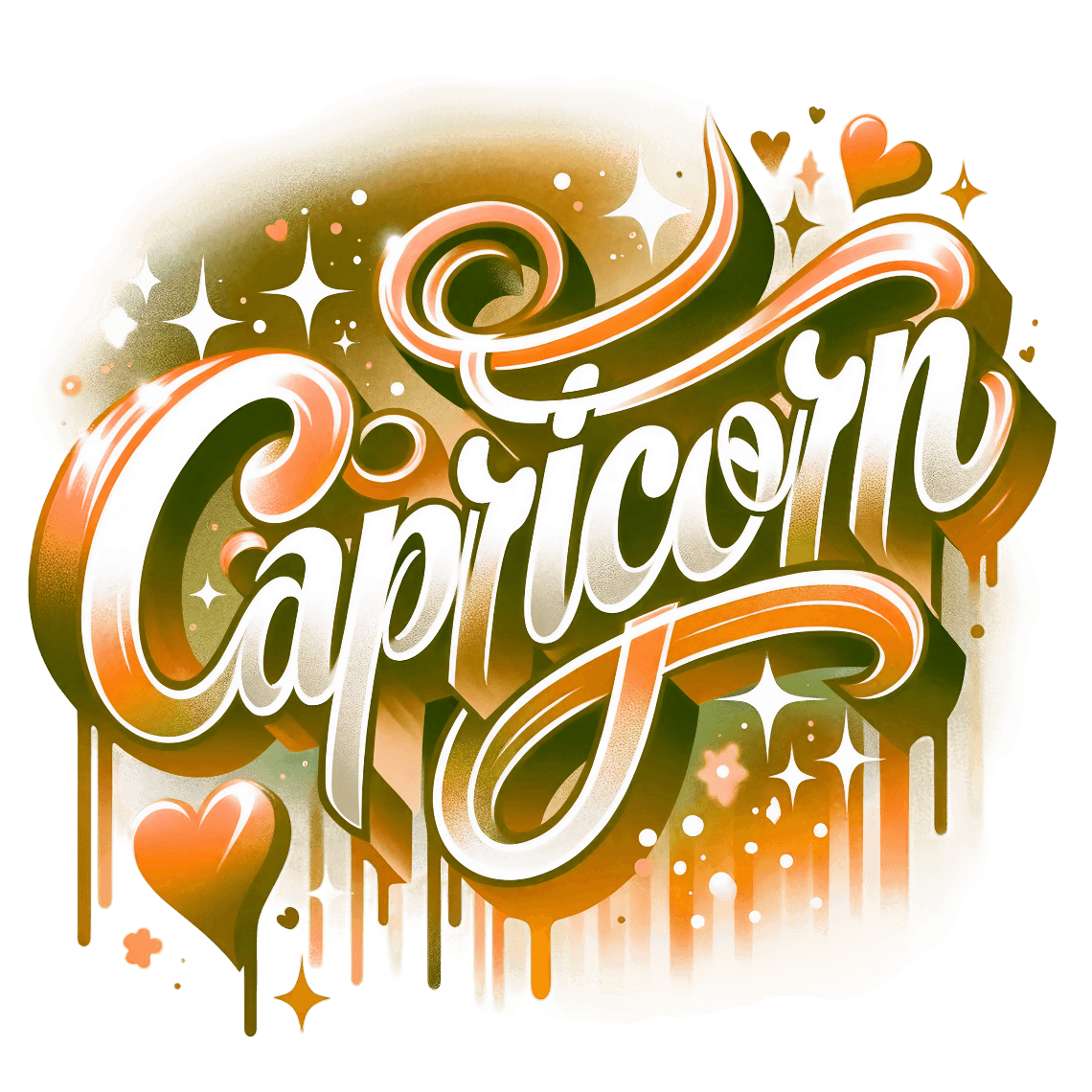 Capricorn 3 Orange Zodiac DTF (direct-to-film) Transfer – Twisted Image ...