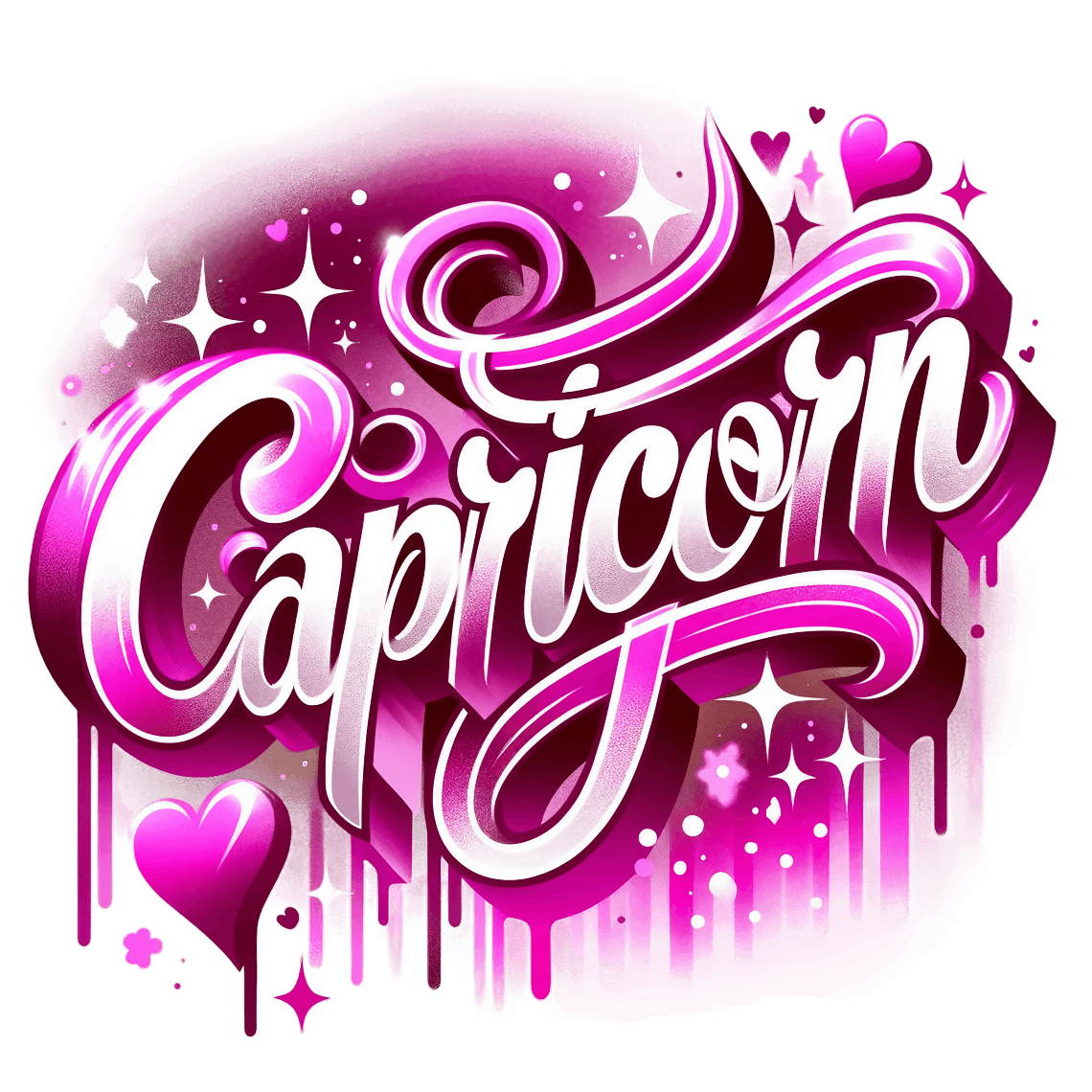 Capricorn 3 Pink Zodiac DTF (direct-to-film) Transfer – Twisted Image ...