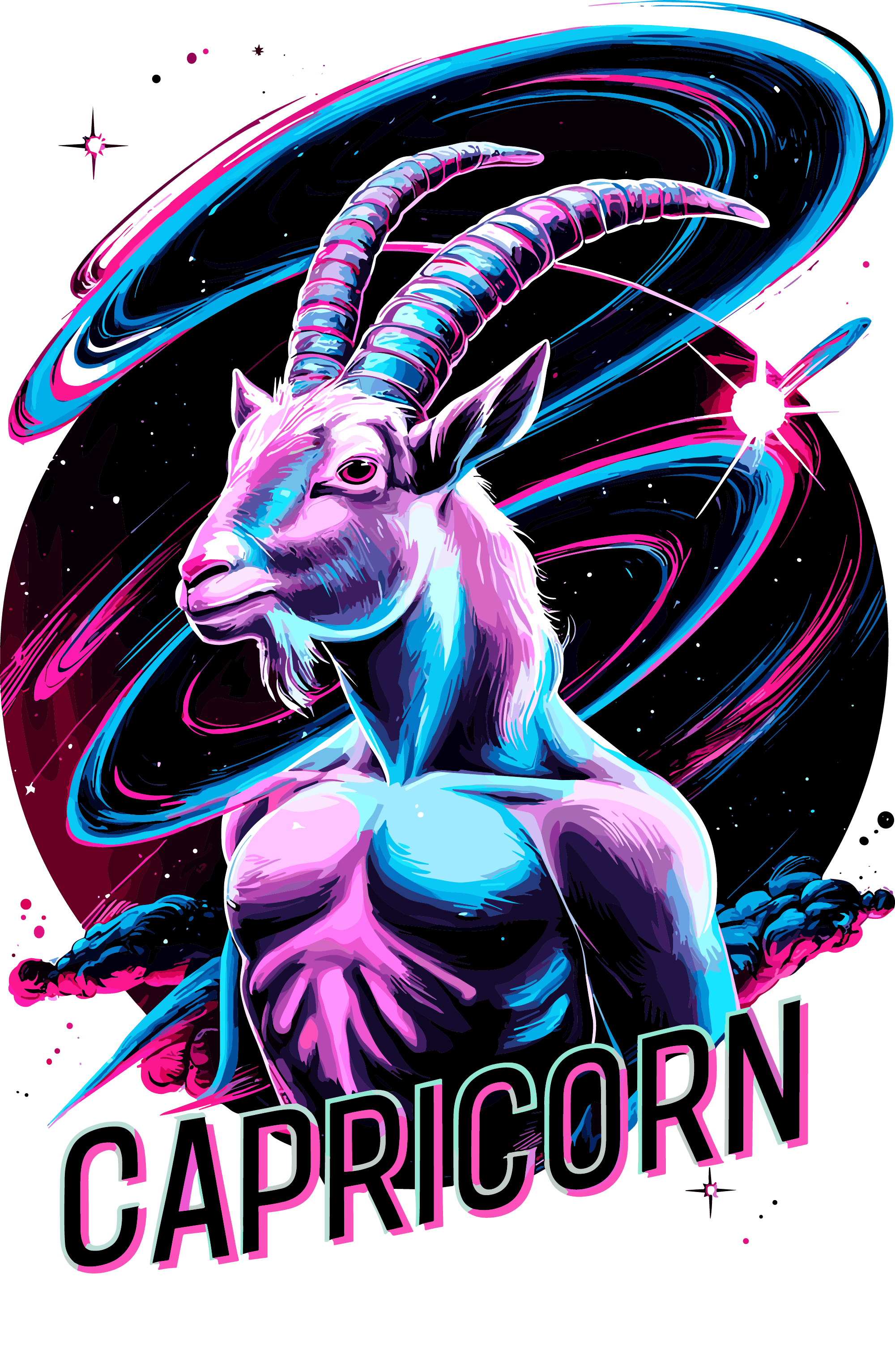 Capricorn Planet Background DTF (direct-to-film) Transfer – Twisted ...