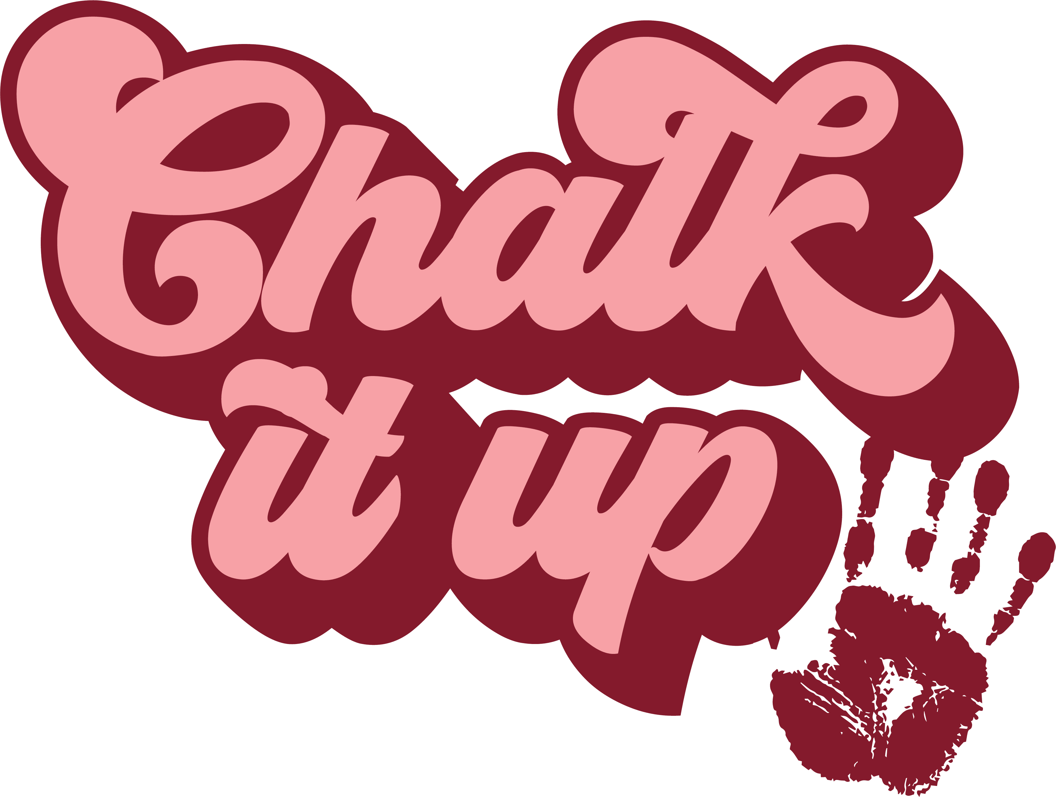 Chalk It Up With Hand Print In Duel Pink Tones Gymnastics DTF (direct ...