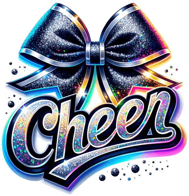 Cheer Faux Glitter With Bow DTF (direct-to-film) Transfer – Twisted ...