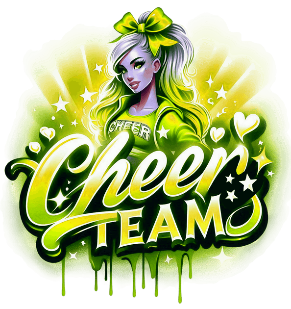 Cheer Team Airbrushed 12 Yellow DTF (direct-to-film) Transfer – Twisted ...