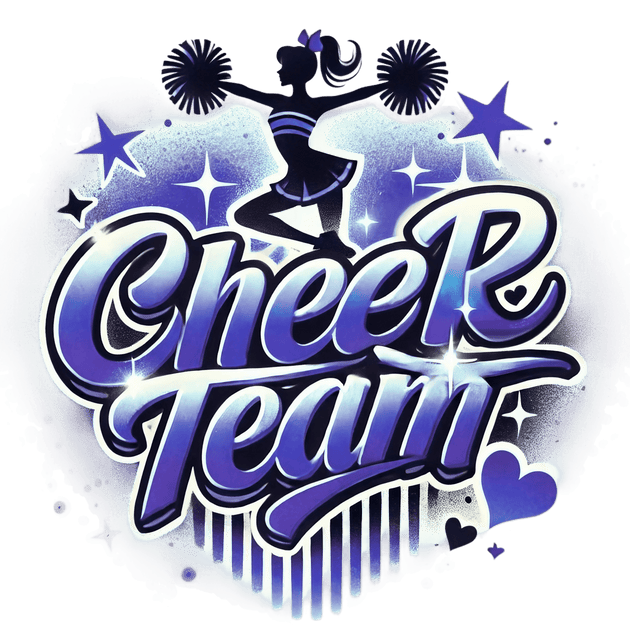 Cheer Team Airbrushed 14 Navy Blue DTF (direct-to-film) Transfer ...