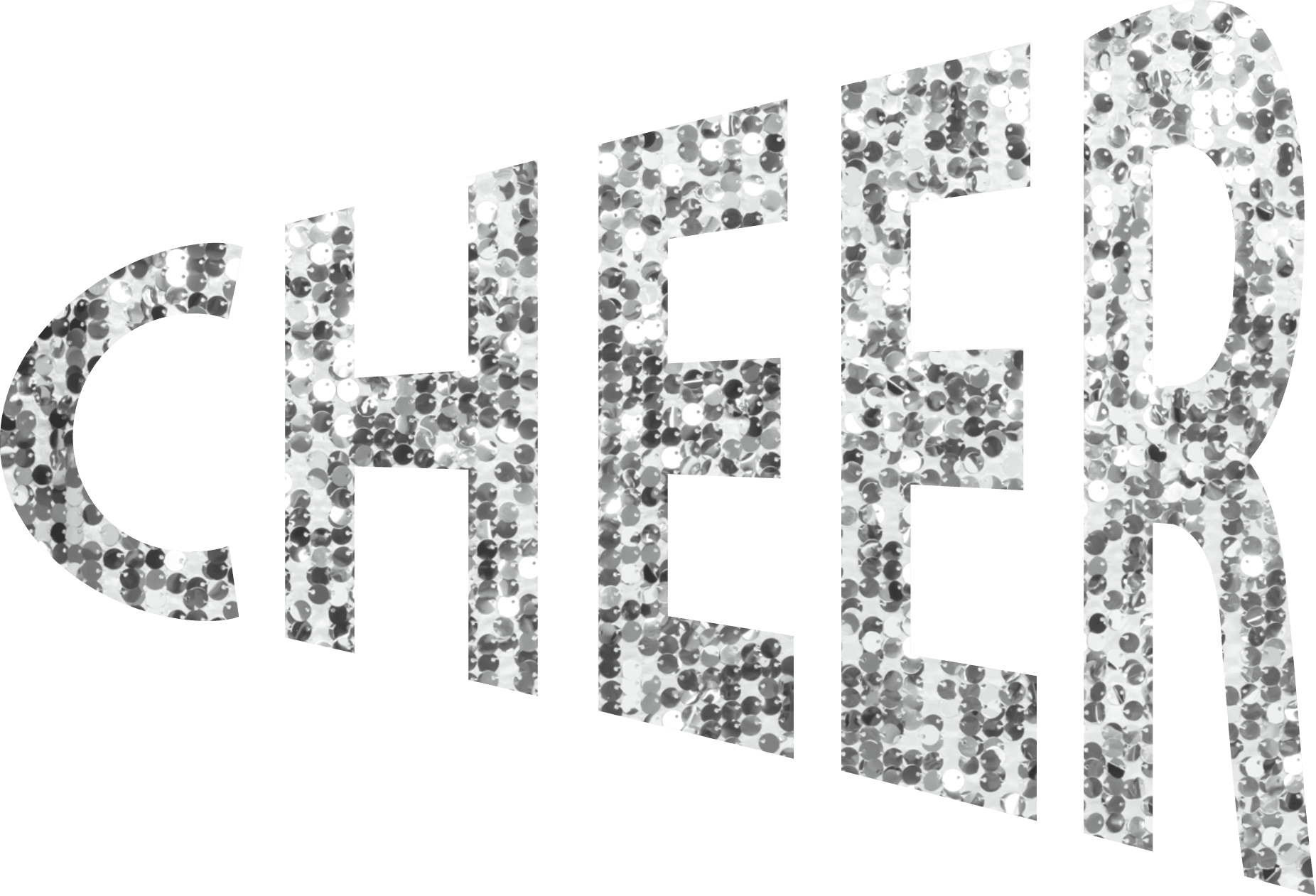 Cheer in Silver Faux Glitter DTF (direct-to-film) Transfer – Twisted ...