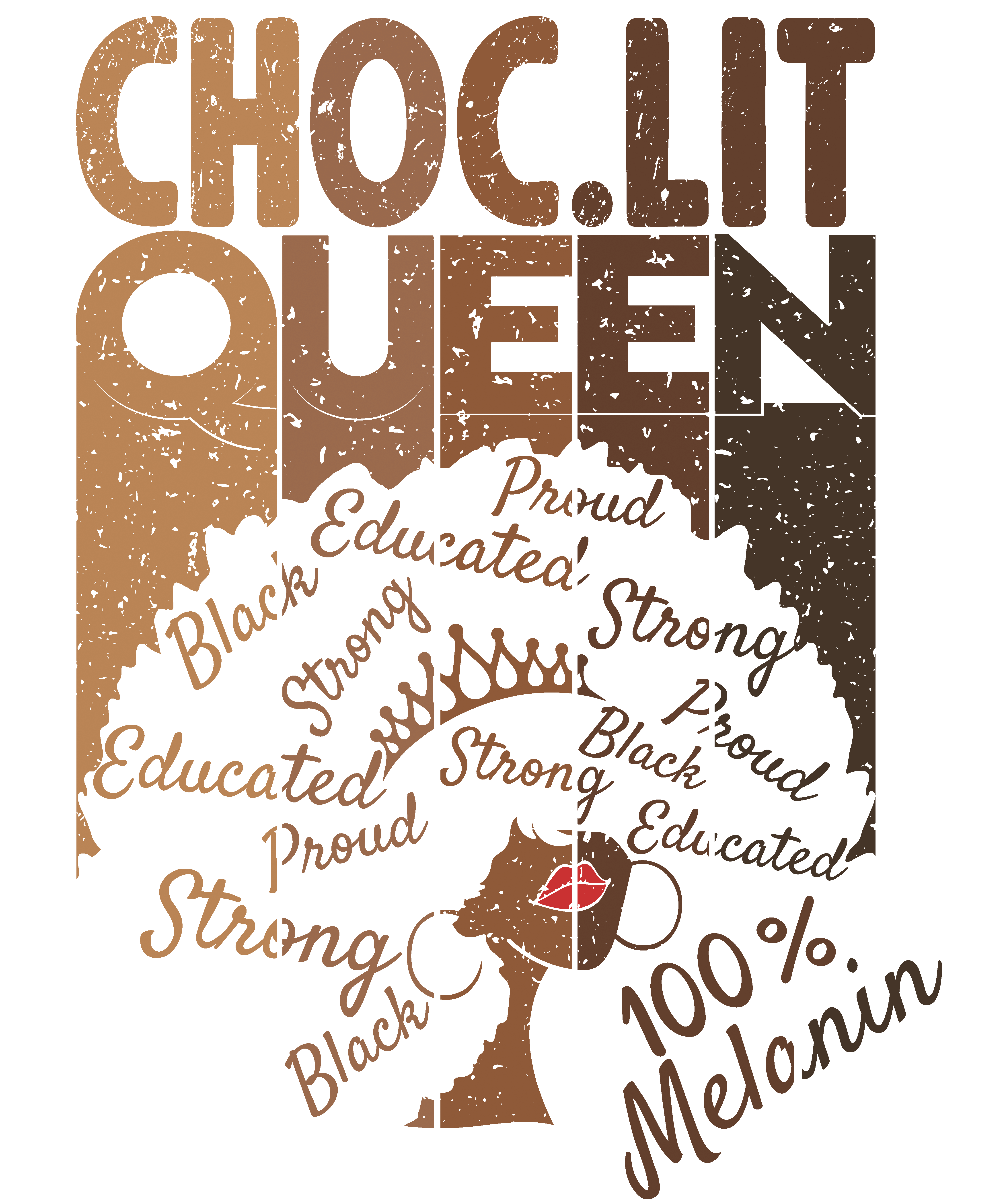 Choc.lit Queen Tree Shaped DTF (direct-to-film) – Twisted Image Transfers