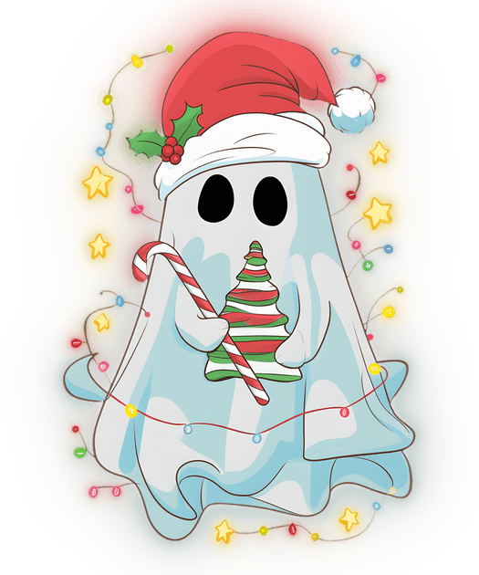 Christmas Ghost With Hat DTF (direct-to-film) Transfer – Twisted Image ...