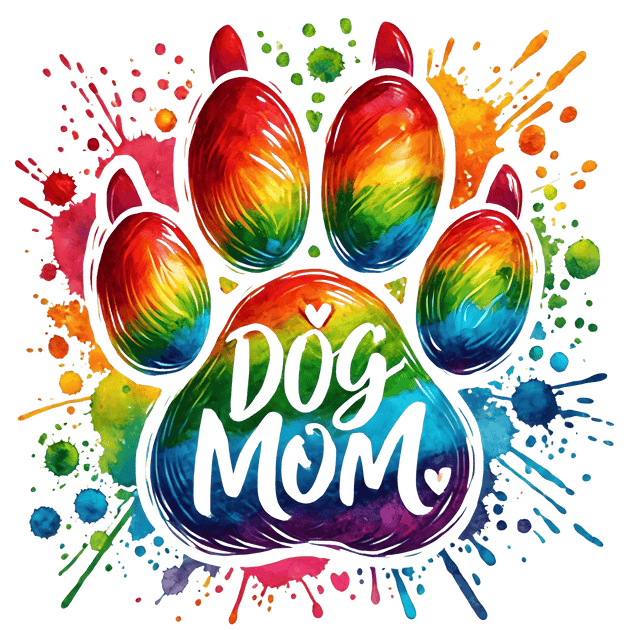 Color Burst Dog Mom Paw DTF (direct-to-film) Transfer – Twisted Image ...