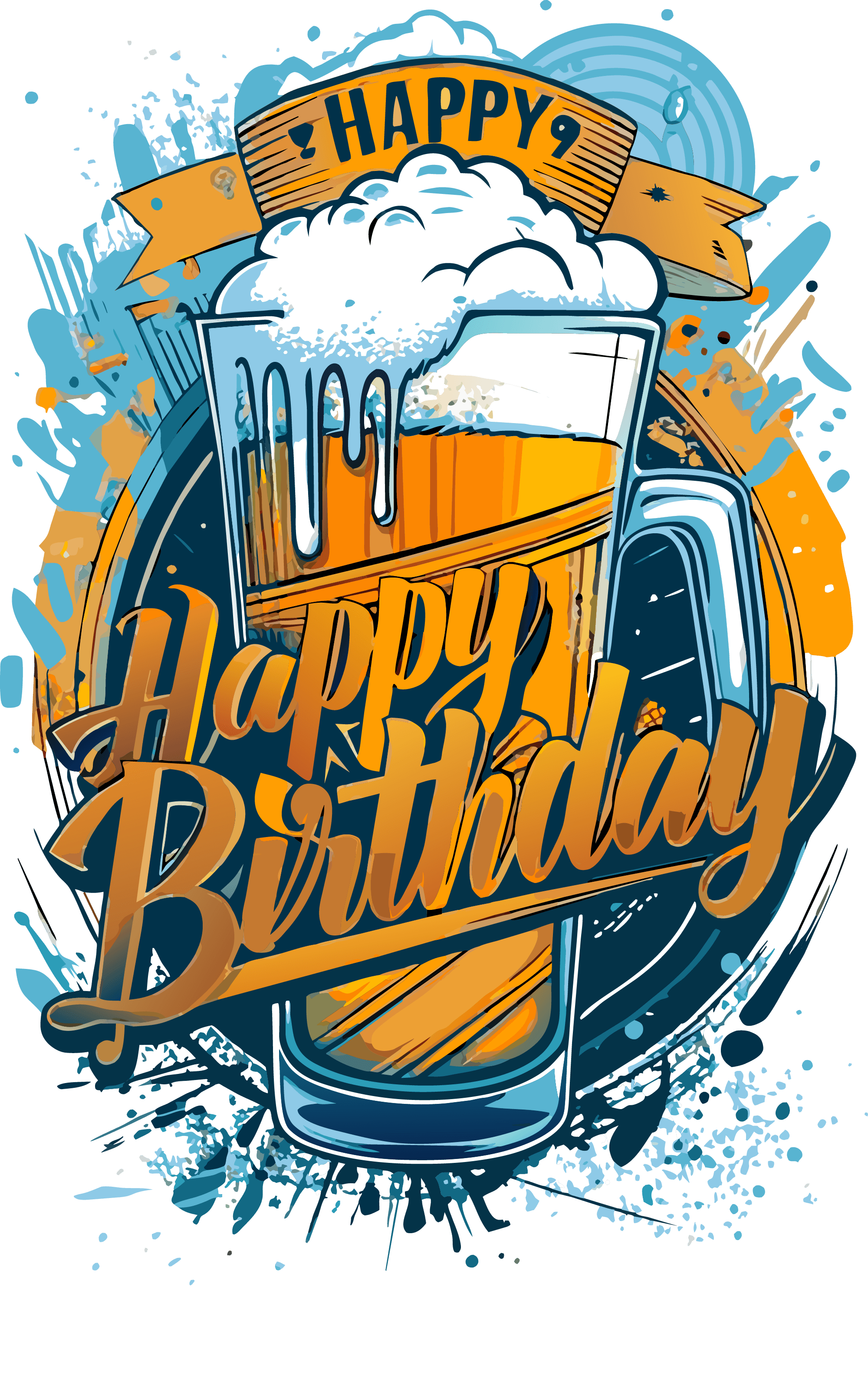 Color Drip Birthday Beer DTF (direct-to-film) Transfer – Twisted Image ...