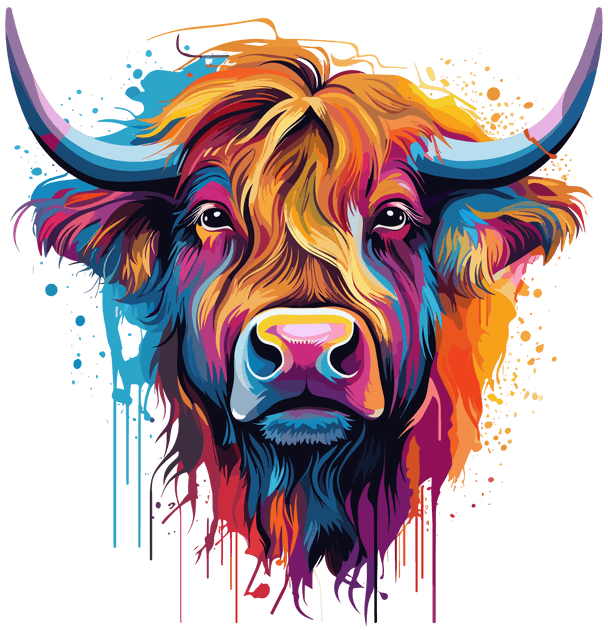 Color Drip Cow DTF (direct-to-film) Transfer – Twisted Image Transfers