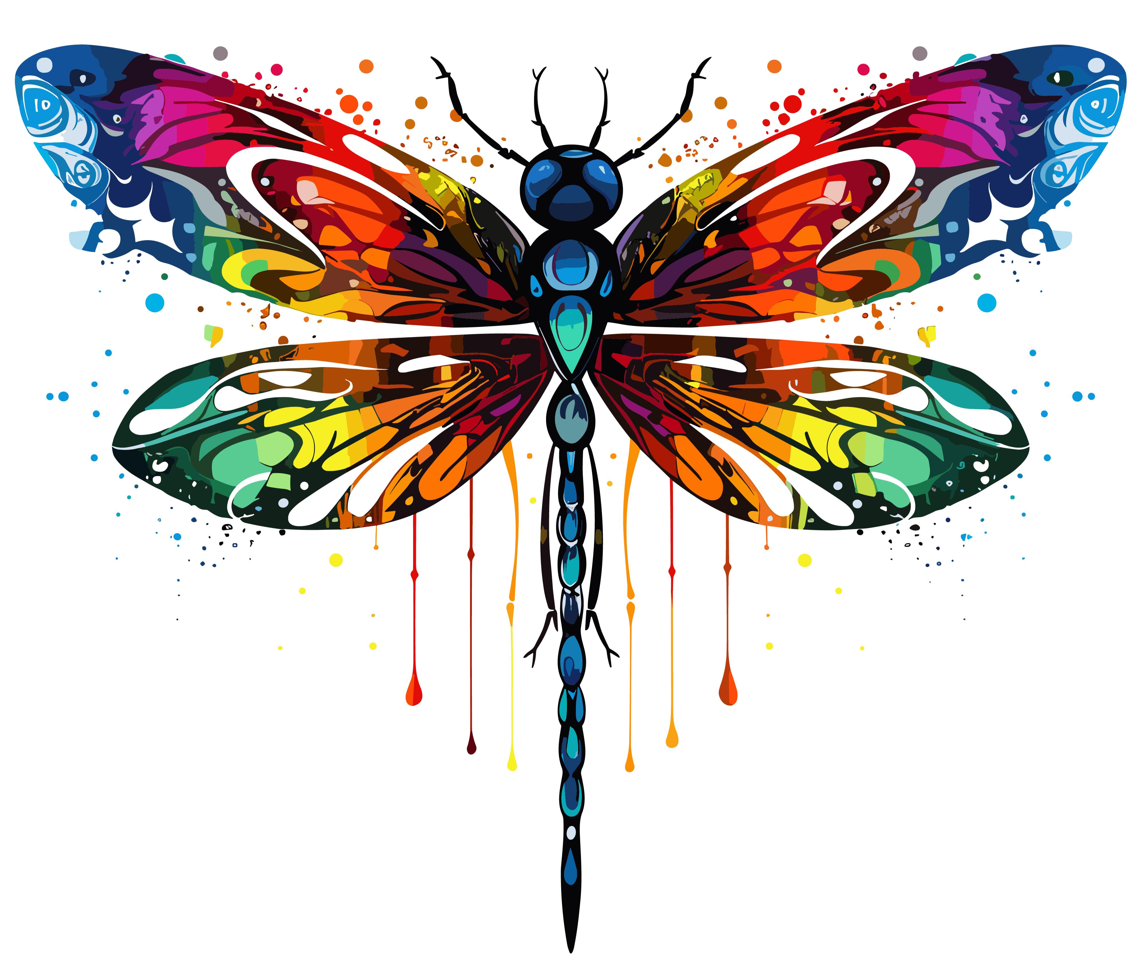 Color Drip Dragonfly DTF (direct-to-film) Transfer – Twisted Image ...