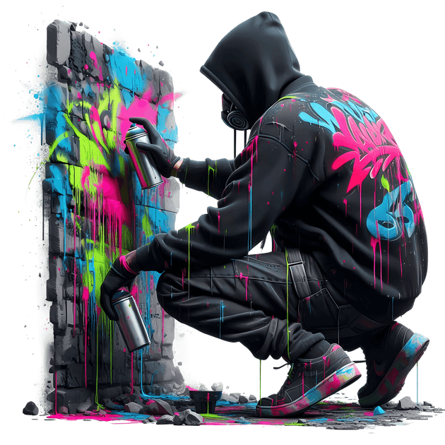 Color Drip Graffiti Painting Street Artist DTF (direct-to-film ...