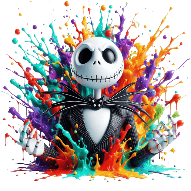 Color Drip Jack Skellington Colors DTF (direct-to-film) Transfer ...