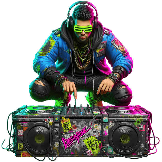 Color Drip Jamming Street DJ DTF (direct-to-film) Transfer – Twisted ...