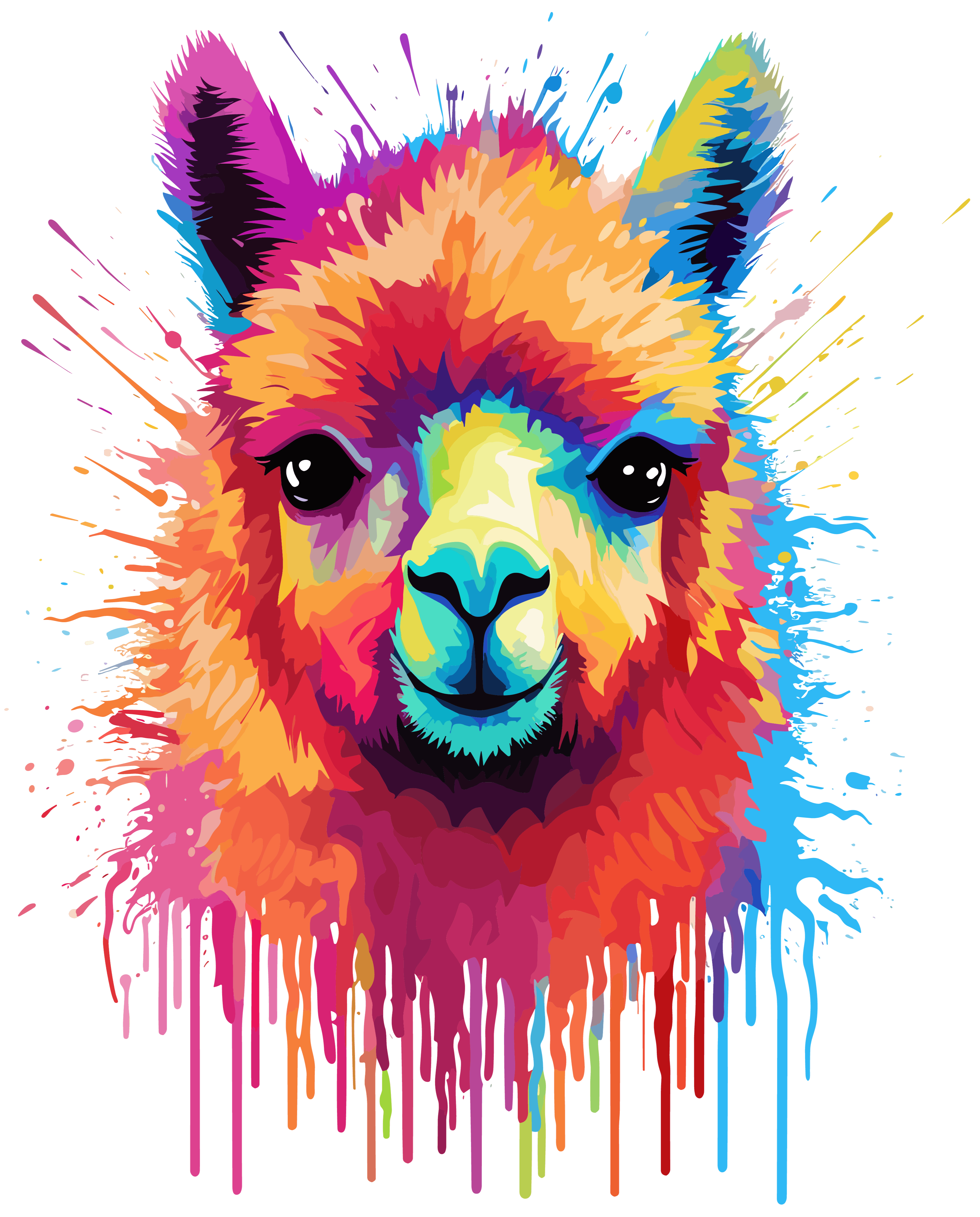 Color Drip Lama Purple & Blue DTF (direct-to-film) Transfer – Twisted ...