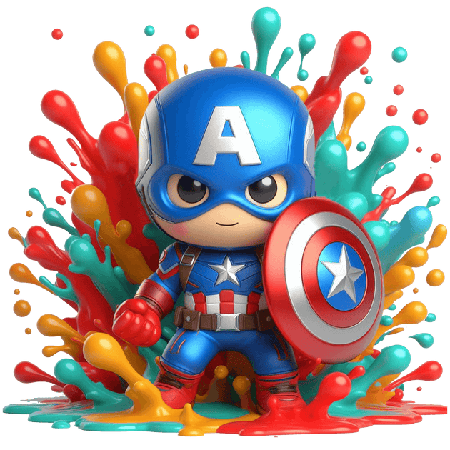 Color Drip Little Captain America DTF (direct-to-film) Transfer ...