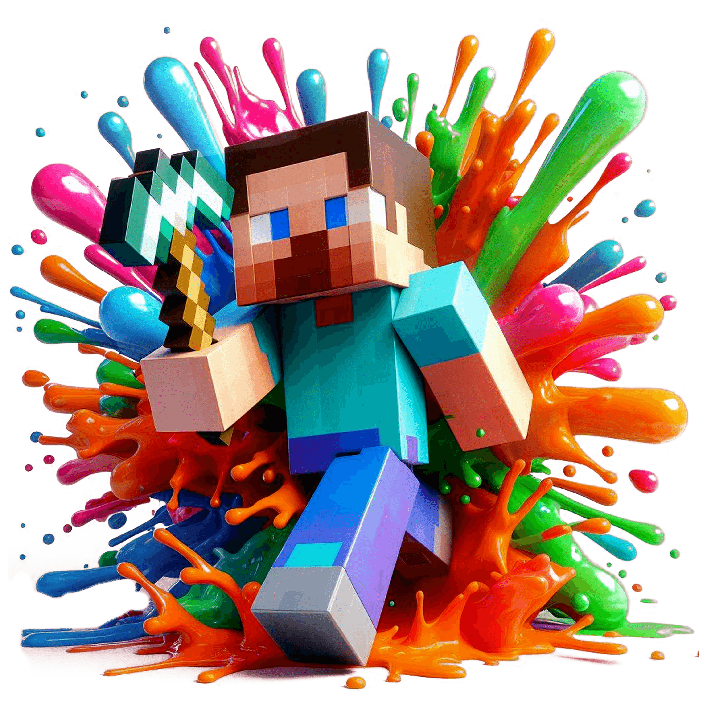 Color Drip Man Minecraft DTF (direct-to-film) Transfer – Twisted Image ...