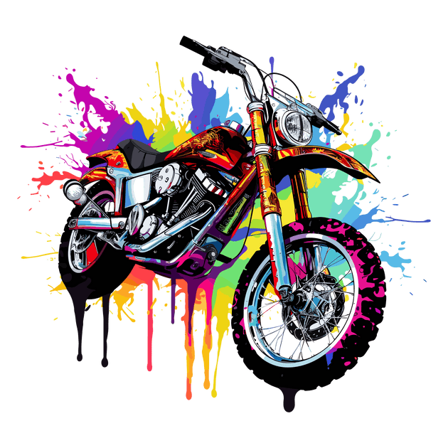 Color Drip Motorcycle DTF (direct-to-film) Transfer – Twisted Image ...