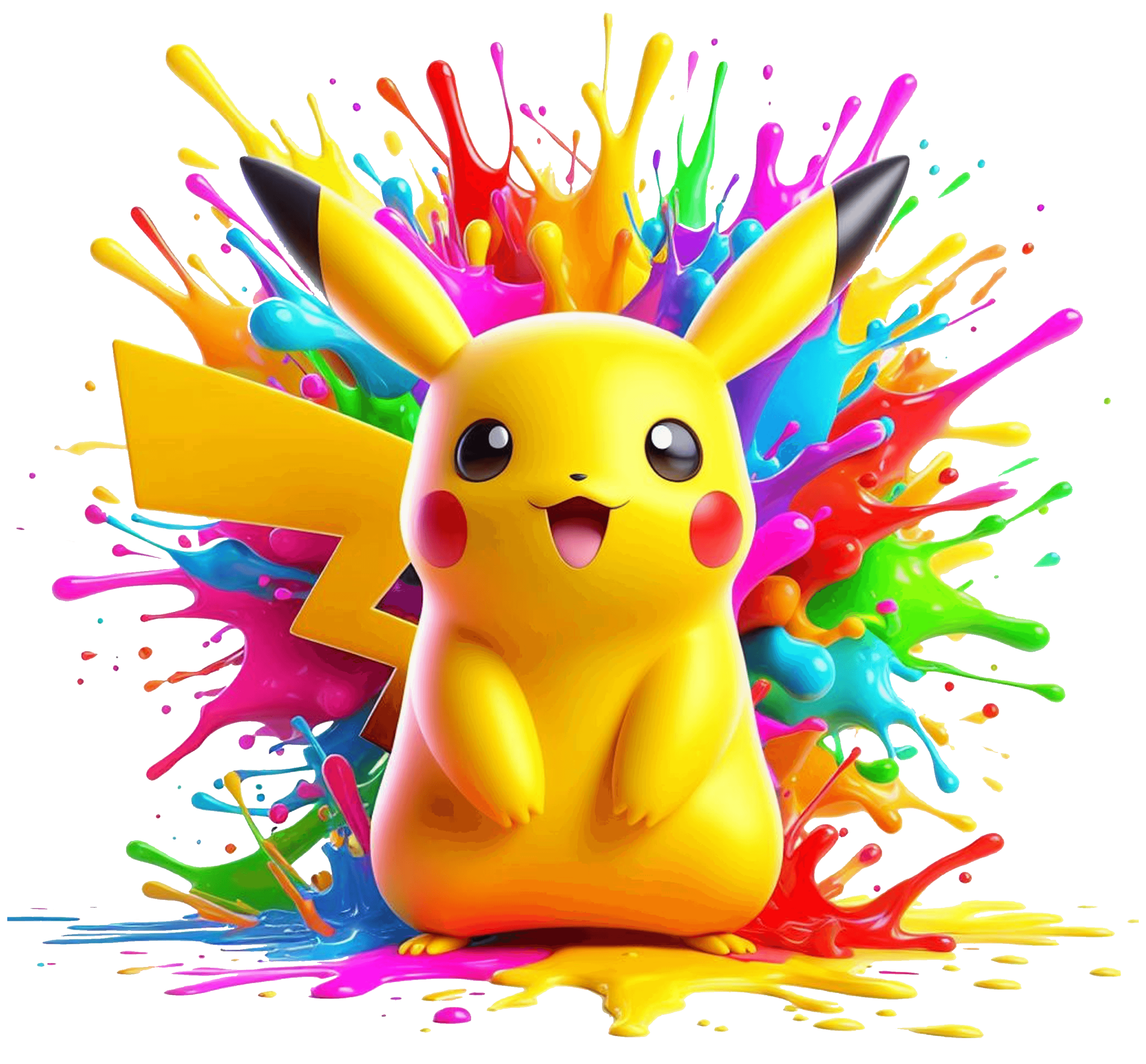 Color Drip Pikachu Colorful DTF (direct-to-film) Transfer – Twisted ...