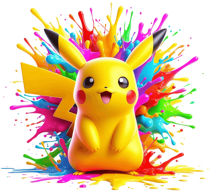 Color Drip Pikachu Colorful DTF (direct-to-film) Transfer – Twisted ...