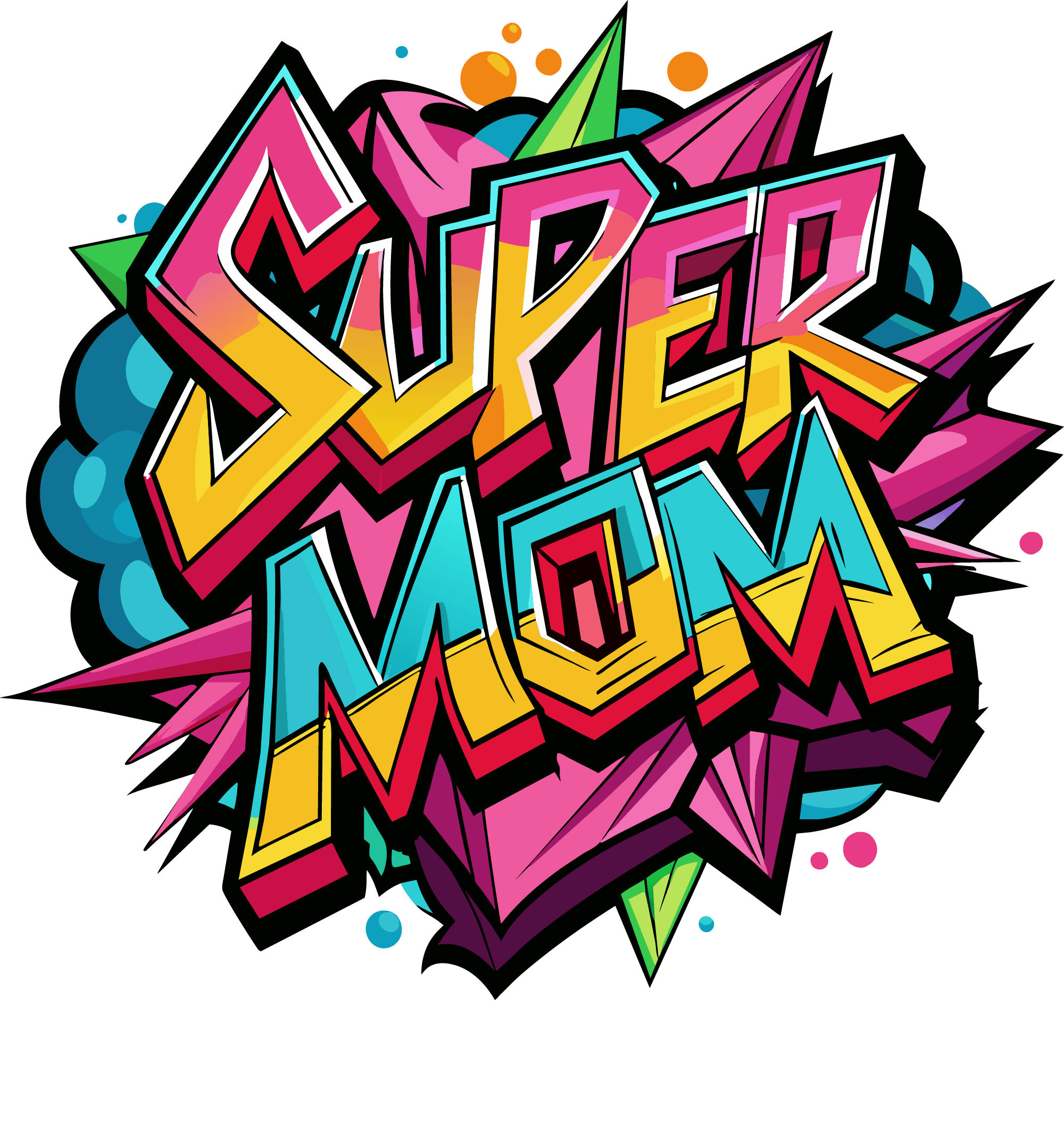 Color Drip Retro Super Mom Colorful DTF (direct-to-film) Transfer ...