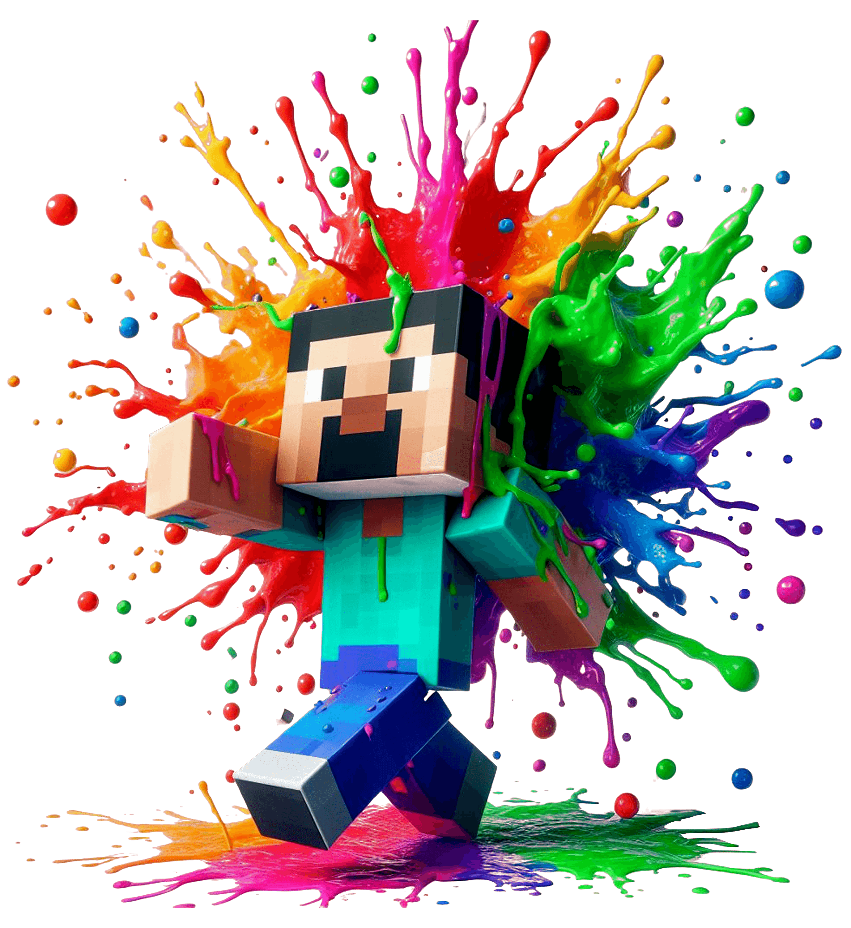 Color Drip Splatter Paint Minecraft DTF (direct-to-film) Transfer ...