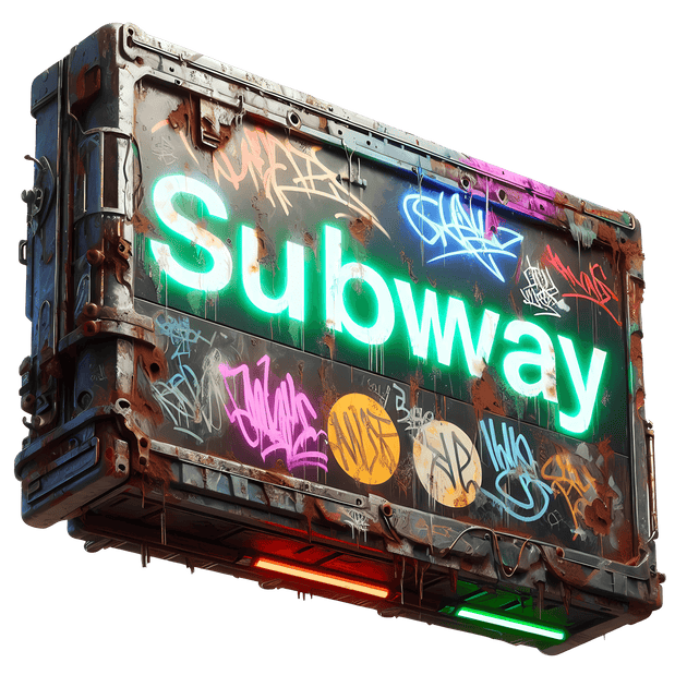 Color Drip Subway Sign In Neon DTF (direct-to-film) Transfer – Twisted ...