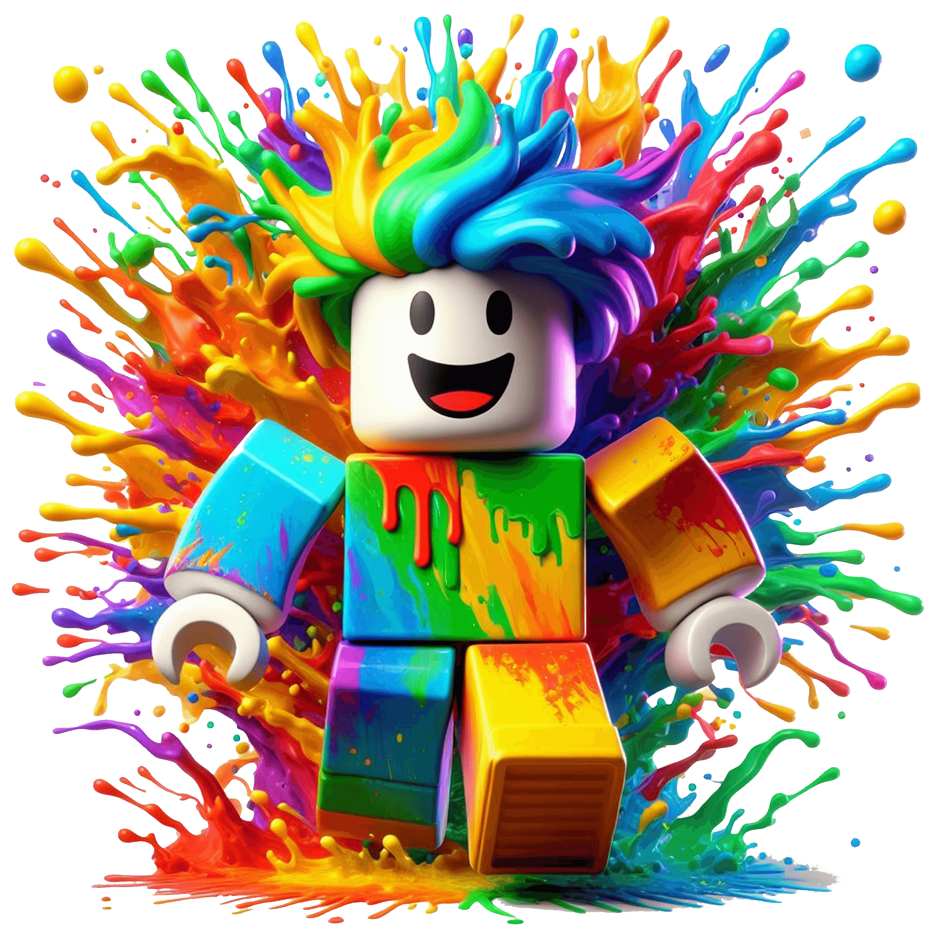 Color Drip Yellow & Blue Hair Roblox DTF (direct-to-film) Transfer ...