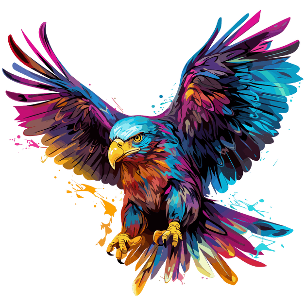 Colorful Eagle Color Drip DTF (direct-to-film) Transfer – Twisted Image ...