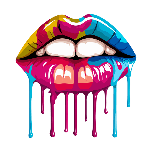 Colorful Lips Color Drip DTF (direct-to-film) Transfer – Twisted Image ...
